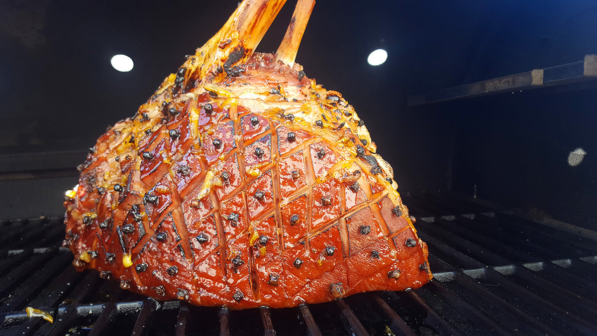 Barbecued Pit Ham w Apricot Chipotle & Brown Sugar | Louisiana Grills