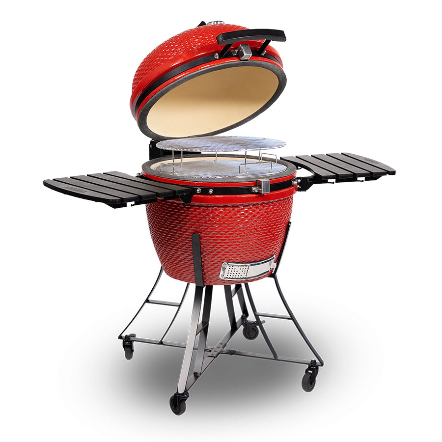 24" Red Ceramic Kamado Charcoal Grill | Louisiana Grills®