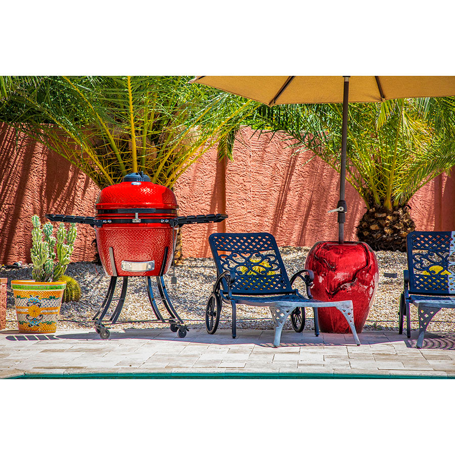 24" Red Ceramic Kamado Charcoal Grill | Louisiana Grills®